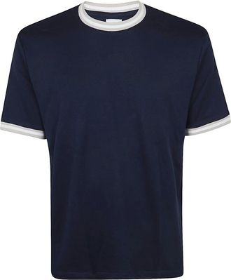 Eleventy Homme, Tops, Bleu, Taille: XL T-Shirt en jersey de coton