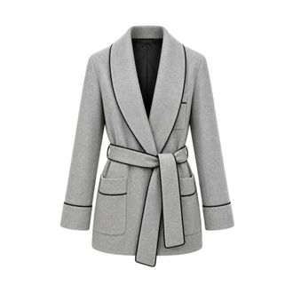 Dolce & Gabbana Manteau Ceinture en Cachemire - Femme - Manteaux - Gris - Taille: 50 FR