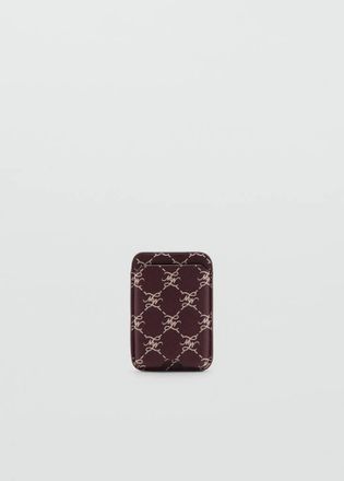 Mango Porte-cartes de t&eacute;l&eacute;phone portable imprim&eacute; logo bordeaux - Femme - Taille unique - MANGO