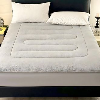 Generic Japanische Futon-Bodenmatratze, aufrollbare weiche Tatami-Schlafmatte, faltbares Design, superweicher und Flauschiger Matratzenbezug, geeignet für Ver