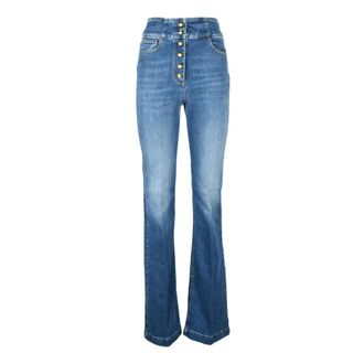 Elisabetta Franchi Femme, Jeans, Bleu, Taille: W30 Jean &Eacute;l&eacute;gant en M&eacute;lange de Coton