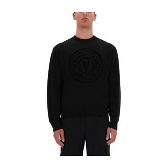 Versace Jeans Couture Couture Logo Detail Rundhals-Pullover - - Knitwear - Herren - Schwarzk - 2XL