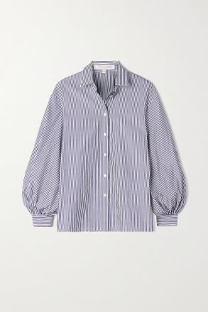 Carolina Herrera Chemise En Popeline De Coton &Agrave; Rayures - Bleu
