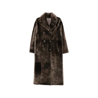 Yves Salomon Double-breasted Shearling Coat