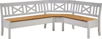 Maison Belfort home24 Eckbank 213 x 93 x 170cm Braun/Weiß/Kiefer Weiß/Kiefer Laugenfarbig