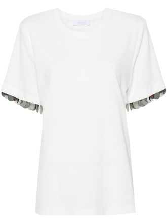 Paco Rabanne t-shirt à paillettes - Blanc