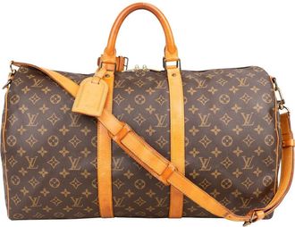 Louis Vuitton Crossbody Bags - Louis Vuitton Canvas Monogram Keepall 50 Bandoulie - Gr. unisize - in Braun - für Damen