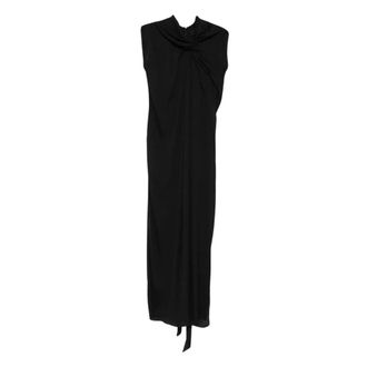 Lanvin Langes Kleid mit Knoten aus Satin - - Dresses - Damen - Schwarzk - M