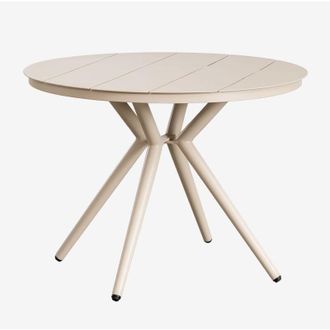 Sklum Sklum - Table de jardin ronde en aluminium Valérie Tapioca Beige Ø100 cm