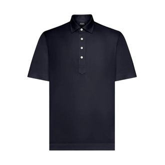 Ermenegildo Zegna Seide/Baumwolle Polo Shirt - - Tops - Herren - Blau - XL