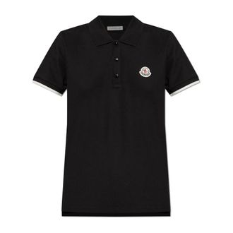 Moncler Polo mit Logo - - Tops - Damen - Schwarzk - XS