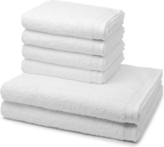 M&ouml;ve 6 teiliges Frottier-Set - Superwuschel (4 X Handtuch 2 X Duschtuch im Set) - 520 g/m2 - Baumwolle - Walkfrottee - saugstark - weich und flauschig - Sn