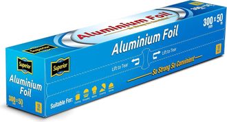 Superior Erstklassige, Hochwertige und strapazierf&auml;hige Aluminiumfolien-Rolle f&uuml;r qualitativ hochstehende Lebensmittel (Masse f&uuml;r 1 Rolle 30 cm x 50 m x 0,018 