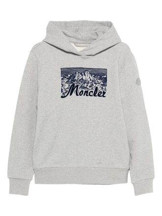 Moncler hoodie à imprimé montagne - Gris