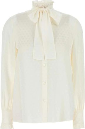 Valentino Garavani Femme, Blouses et Chemises, Blanc, Taille: 38 FR La Cour Pattern Shirt