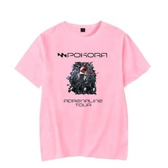 Generic M. Pokora Adrenaline Tour Tee &agrave; manches courtes et col rond pour femmes et hommes, T-shirt d&eacute;contract&eacute; de mode, rose, XL