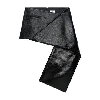 Courr&egrave;ges Schwarzer Rock mit Vinyl-Effekt und Asymmetrischem Saum - - Skirts - Damen - Schwarzk - XS