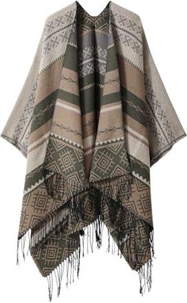 Generic Poncho Femme Hiver Chaud Chale Femme Hiver Chaud Cape Femme Effet enveloppant Ch&acirc;le Imprim&eacute; No&euml;l Double &Eacute;paisseur Tr&egrave;s Doux