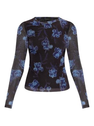 Rag & Bone floral-print long-sleeves top - Noir