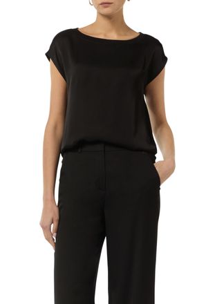 Comma T-Shirt im Fabricmix mit U-Boot-Ausschnitt