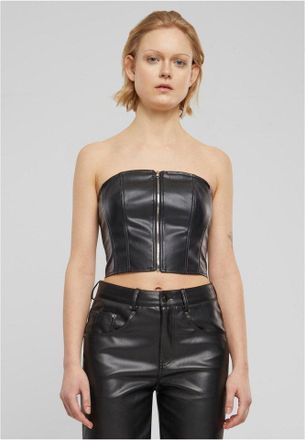 Urban Classics T-Shirt Ladies Synthetic Leather Bandeau Top