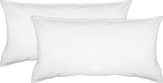 jilda-tex Bio-Bettw&auml;sche Stone-Washed Renforce Lissabon 100% Bio-Baumwolle Knitterlook Stehsaum B&uuml;gelfrei Uni Leinen-Optik B&uuml;gelfrei Made in Green (Wei&szlig;, 2X 40 