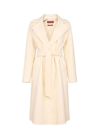 Max Mara Langer Mantel - Wei&szlig;