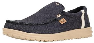 HeyDude Mikka Jute - Chaussures pour Hommes - Baskets avec Semelles Confortables - Style mocassin, Black/Irish Cream, 43