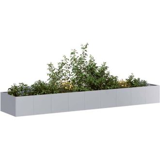 vidaXL Vidaxl - Jardini&egrave;re en acier galvanis&eacute; 360x80x40 cm - Fond ouvert pour drainage - Id&eacute;al pour plantes, l&eacute;gumes et herbes - Design moderne