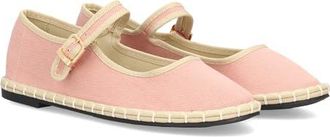 Shoes & Blues Ballerines plates pour femme, design imprim&eacute; uni avec passepoil en contraste, semelle souple et fermeture &agrave; boucle. Id&eacute;al pour le quotidien en mi-sais