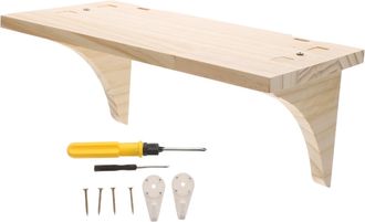 BESPORTBLE ELAYARD Multifunktionales Holz wandregal aus Massivholz Wandmontiertes Aufbewahrungssystem ohne Bohren Platzsparendes Wohnzimmer Schlafzimmer Board f&uuml;