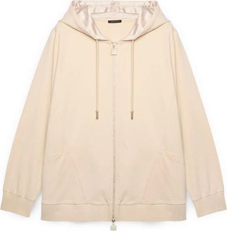 Fiorella Rubino Femme, Sweatshirts et sweats &agrave; capuche, Beige, Taille: 44 FR SweaT-shirt &agrave; capuche zipp&eacute;
