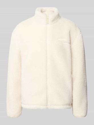 Review Fleecejacke mit Label-Detail und Rei&szlig;verschluss