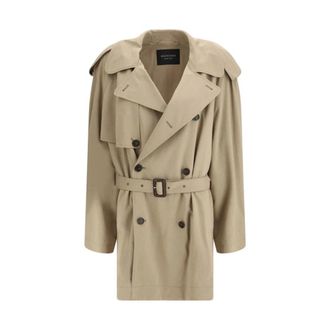 Balenciaga Cotton Trenchcoat - - Coats - Damen - Beige - XS