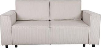 Habitat et Jardin Canap&eacute; Droit Convertible en Velours c&ocirc;tel&eacute; Montaigne S - 2 Places - Beige