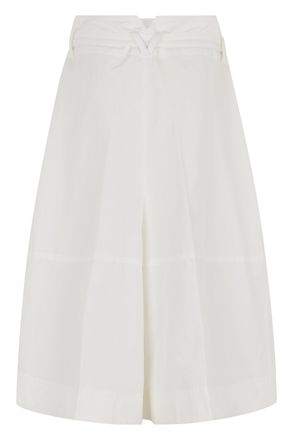 Bottega Veneta Womens Culotte Pants White Cotton Wide-Leg Trousers
