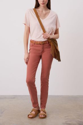 Gerard Darel Pantalon slim en denim stretch - EDYLE - Bois de rose