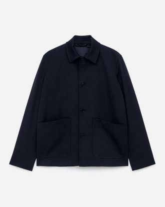 Arket Jacke Aus Wolle Und Baumwolle -Blau