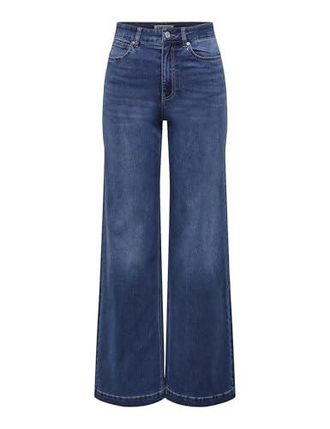 Only Onlmadison-Royal Hw Wide DNM BF Gua, Bleu foncé Denim, XL / 32L Femmes