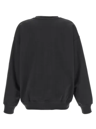 Ganni Bear-Print Crewneck Sweatshirt - Black