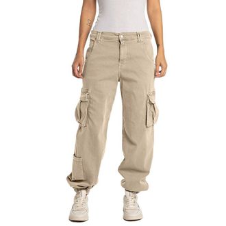 Replay Damen Cargo-Hose mit Stretch, Sahara 225 (Beige), 26
