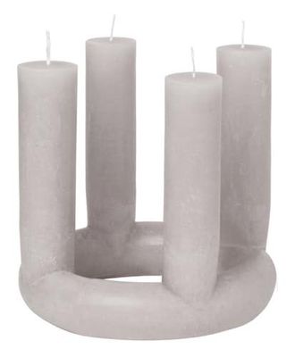 Broste Copenhagen Broste Copenhagen Lucille Adventskranz Adventskerze aus Paraffin in der Farbe Rainy Day, Ma&szlig;e: 20cm x 20cm x 18cm, 45800408