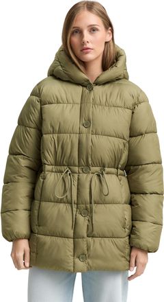 Tom Tailor Damen 1047547 Puffer-Mantel mit Knopfleiste, 38362-Light Dusty Olive Green, XXL