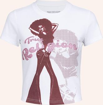 True Religion T-Shirt Crystal Foxy weiss