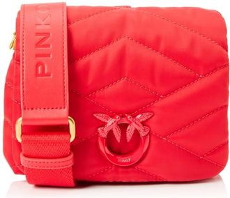 Pinko Love Click Puff Baby Recycled Nylon Puzzle Quilt, Sac Femme, R30b_Rosso Block Color