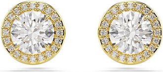 Swarovski Una Angelic Ohrstecker, Vergoldete Ohrringe mit Strahlenden Swarovski Kristallen im Rundschliff