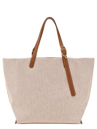 Longchamp Womens Accomplice Shopping Bag Brown Canvas - Leather Shoulder