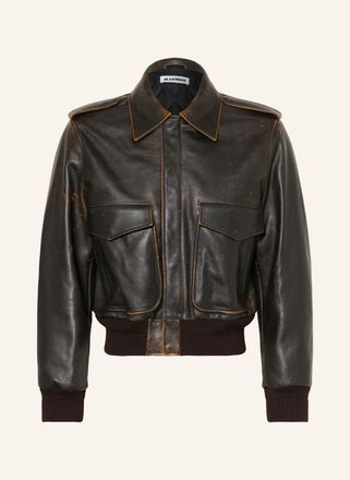 Jil Sander Lederjacke schwarz