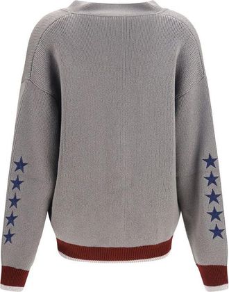 Off-white College Varsity Knit Cardigan - Gray
