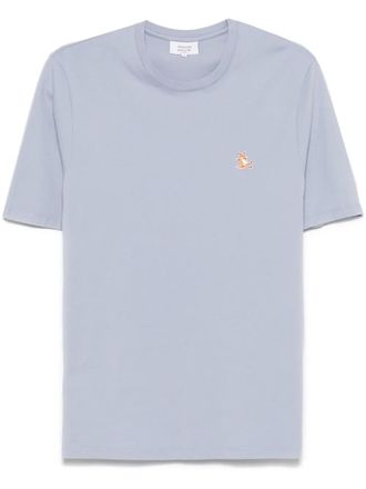 Maison Kitsun&eacute; T-Shirt mit Chillax Fox-Patch - Blau